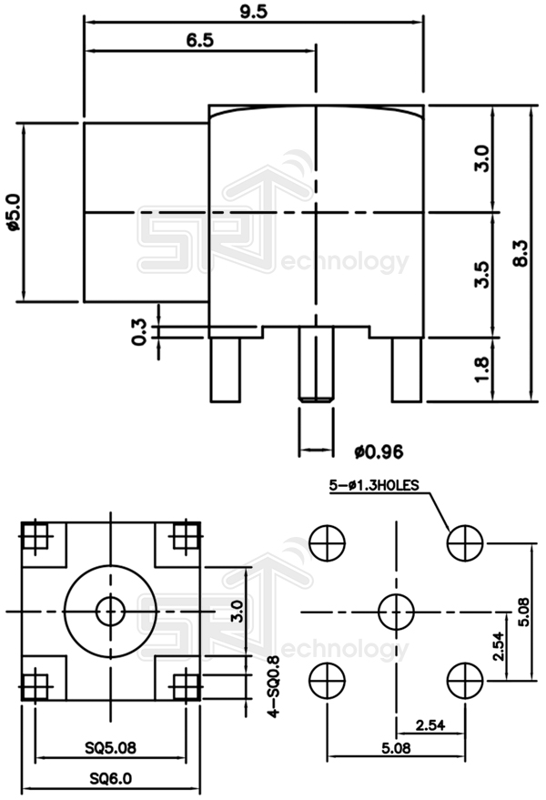 MCX (Female) RA PCB