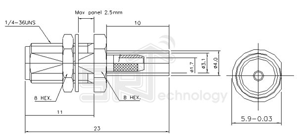 SMA (Female) BH RG316(s), RG174